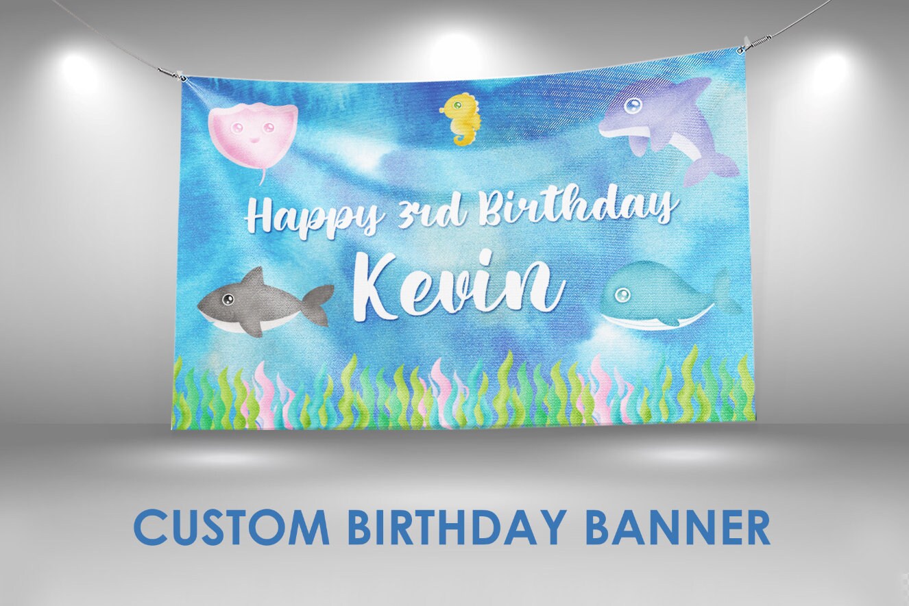 Under the Sea Birthday Banner Under Water Party Decor Custom - Etsy