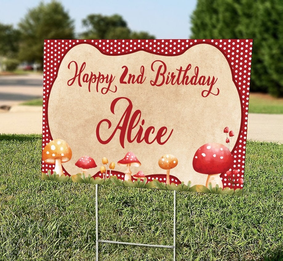 Mushroom Birthday Banner Mushroom Party Decor Mushroom - Etsy
