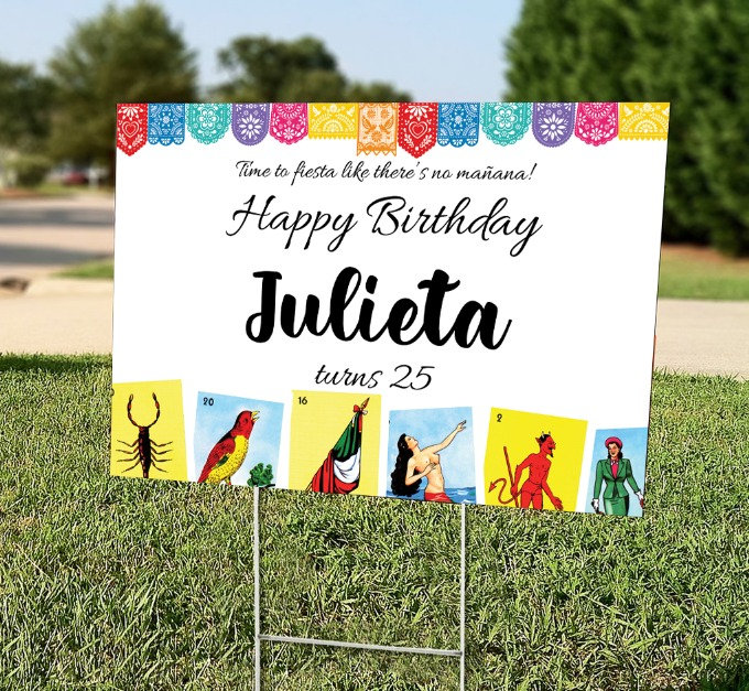 Loteria Birthday Banner Loteria Party Decor Custom Vinyl - Etsy