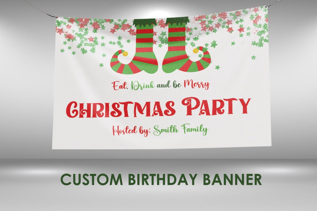 Elf Birthday Vinyl Banner, Elf Christmas Party Banner, Elf Party ...