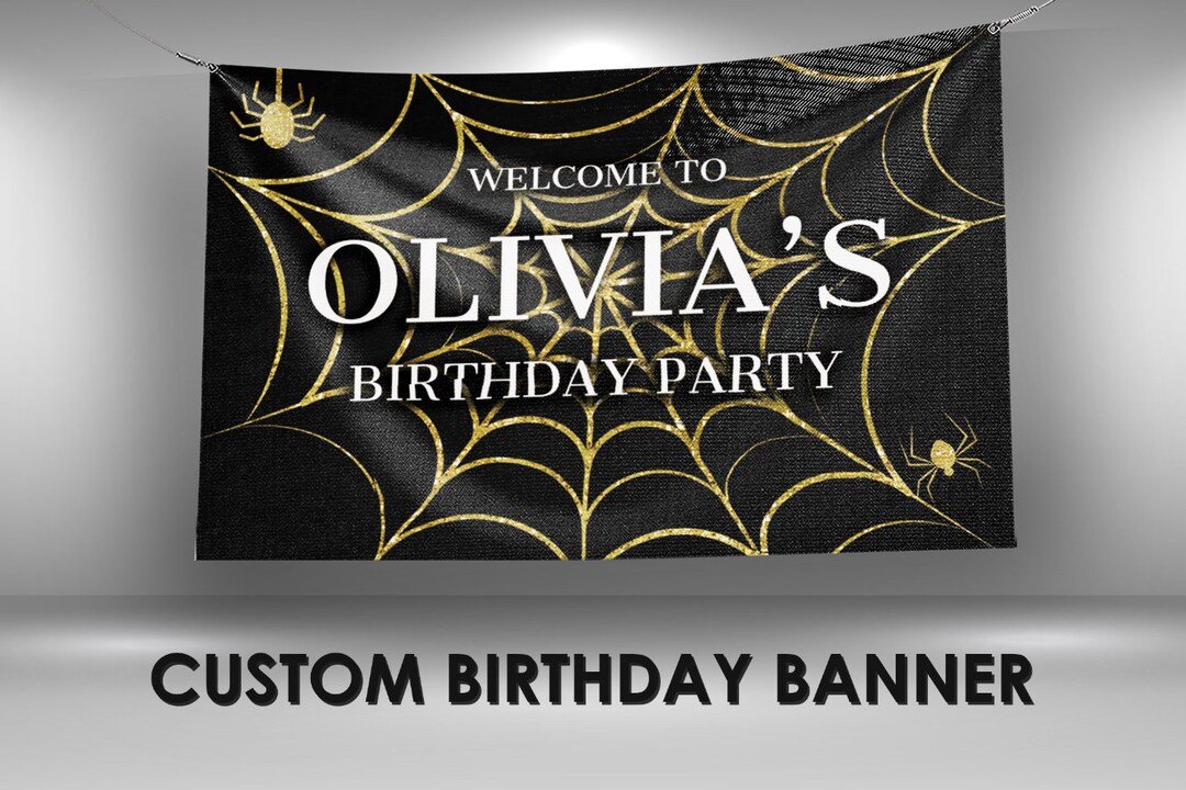 Spider Birthday Banner, Spider Party Decor, Spider Birthday Custom ...