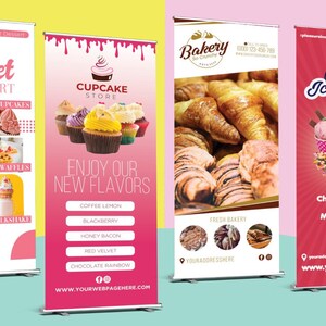 Bakery Business Sign, Bakery Retractable Banner, Business Sign Desserts ...