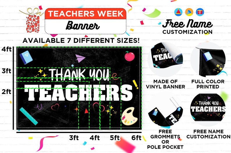 Teacher Appreciation Week Banner, Teacher Vinyl Banner Sign, Teachers ...