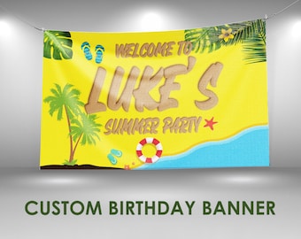 Summer Birthday Banner Summer Party Decor Personalized Name | Etsy
