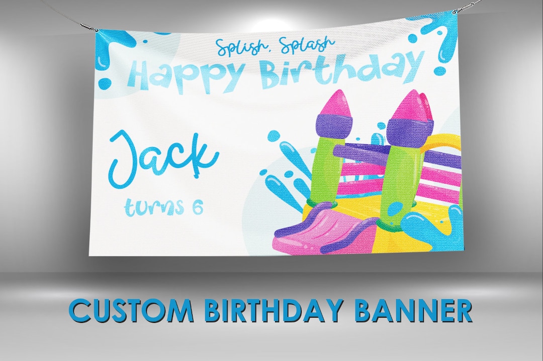 Splish Splash Birthday Banner, Splish Splash Party Themed, Inflatable ...
