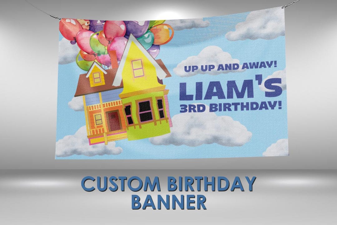 Adventure Birthday Banner, up Inspo Adventure Party Custom Vinyl Banner ...