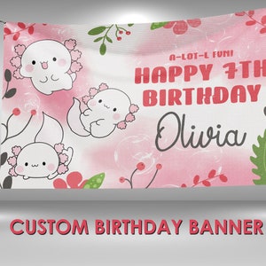 Axolotl Birthday Banner, Axolotl Party Decorations, Axolotl Custom ...