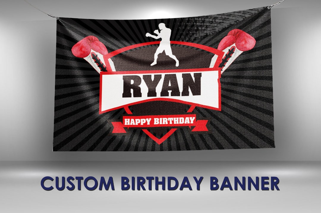 Boxing Birthday Banner, Boxing Party Decorations, Custom Party Banners ...