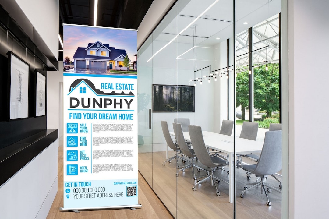Real Estate Standing Banner Retractable Banner Real Estate - Etsy