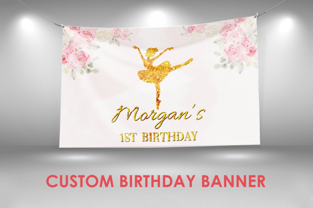 Ballet Birthday Banner, Ballerina Printable Banner, Baller Party ...