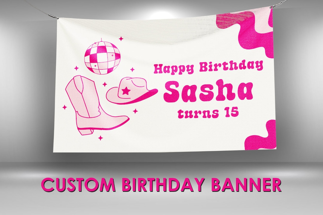 Disco Birthday Banner, Party Disco Decor Vinyl Banner, Disco Birthday ...