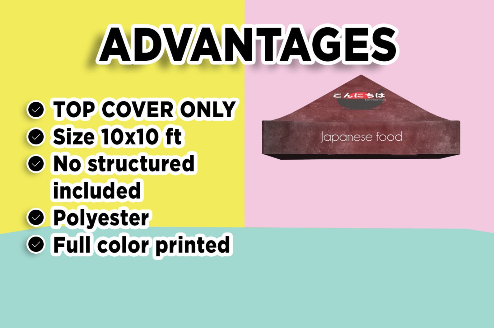 Custom Canopy Tent Top Cover, Tent Banner Cover Only, Canopy Custom ...