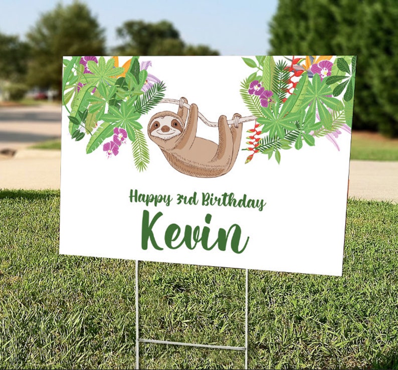 Sloth Birthday Banner Sloth Party Decor Custom Vinyl Banner - Etsy