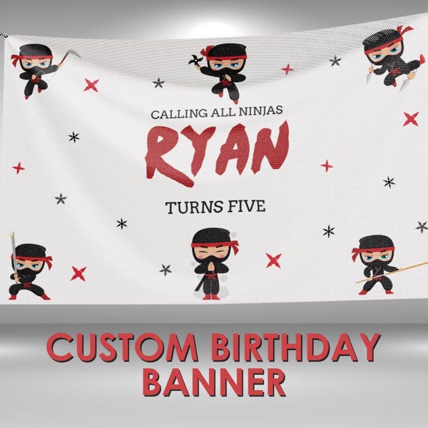 Ninja Birthday Banner - Etsy