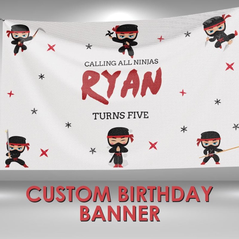 Ninja Birthday Banner - Etsy