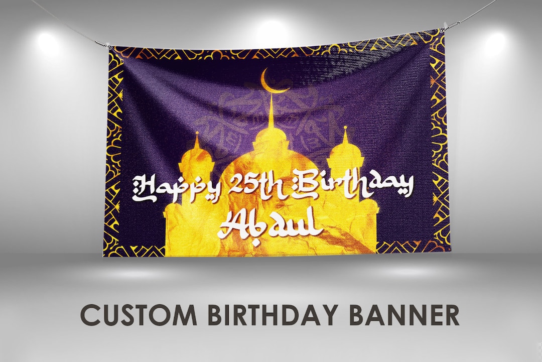 Arabian Birthday Banner, Arabian Party Decor Vinyl Banner, Arabian ...