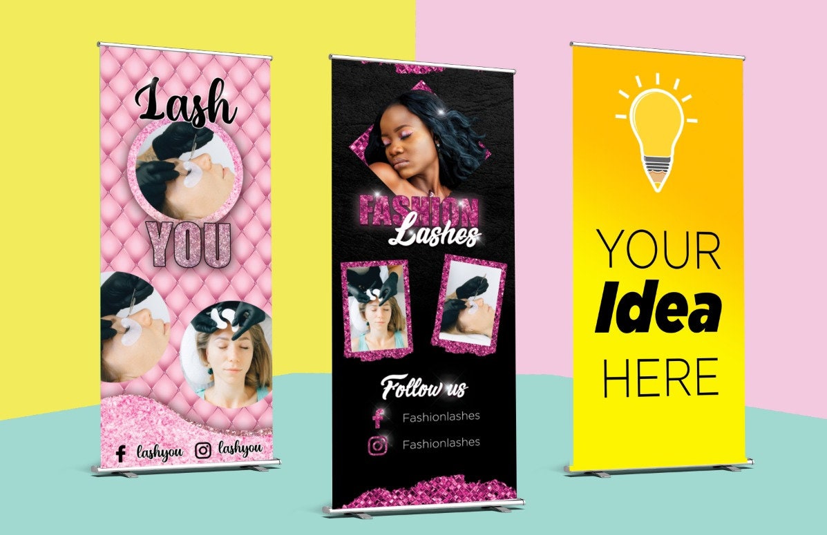 Retractable Lash Banners Stand Roll up Banner Pop up Shop - Etsy