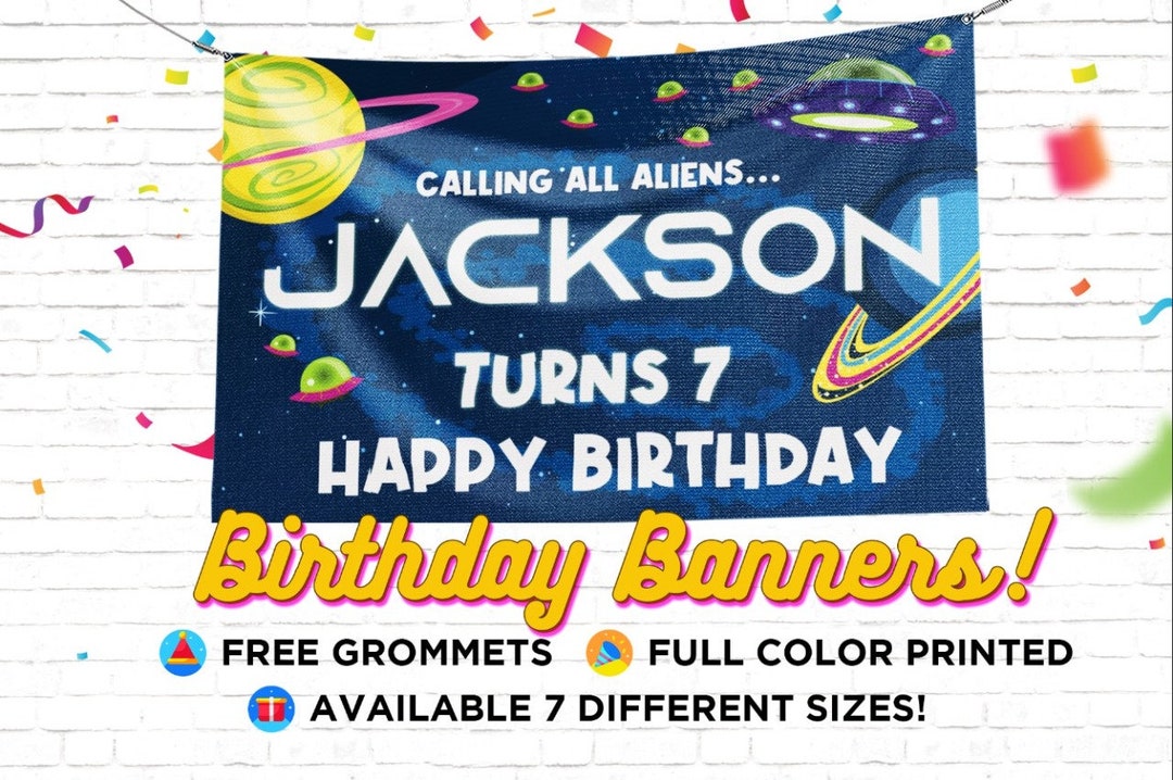 Alien Birthday Banner, Alien Birthday Decorations, Alien Banner ...