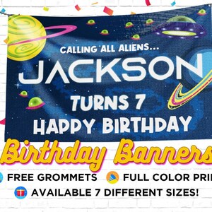 Alien Birthday Banner, Alien Birthday Decorations, Alien Banner ...