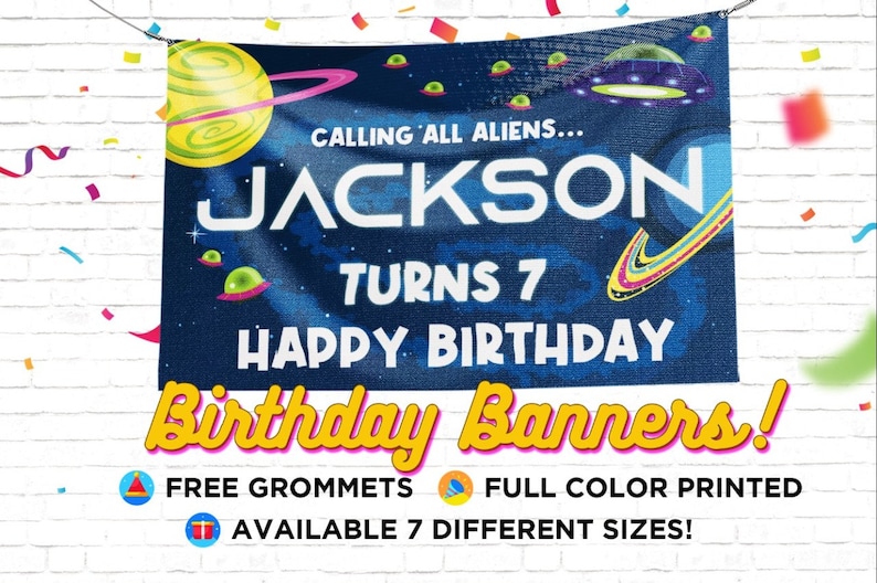 Alien Birthday Banner Alien Birthday Decorations Alien - Etsy