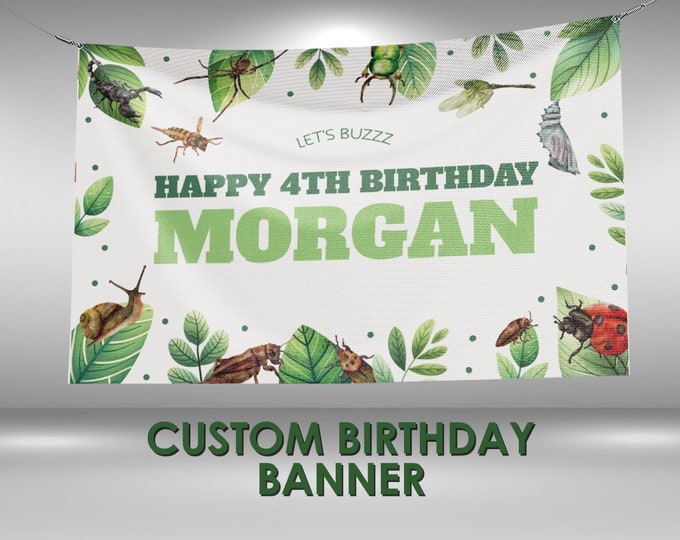 Happy Birthday Bug Banner - SVG Digital File - Png - Insect Party Decor ...