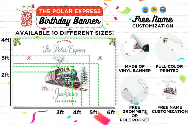 Polar Express Birthday Banner, Christmas Polar Express Party ...
