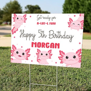 Axolotl Birthday Banner, Axolotl Party Decorations, Axolotl Custom ...