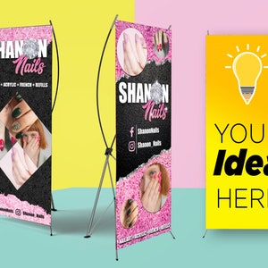 Nails Banner Best Quality Custom X-stand Banner, Beauty Salon ...