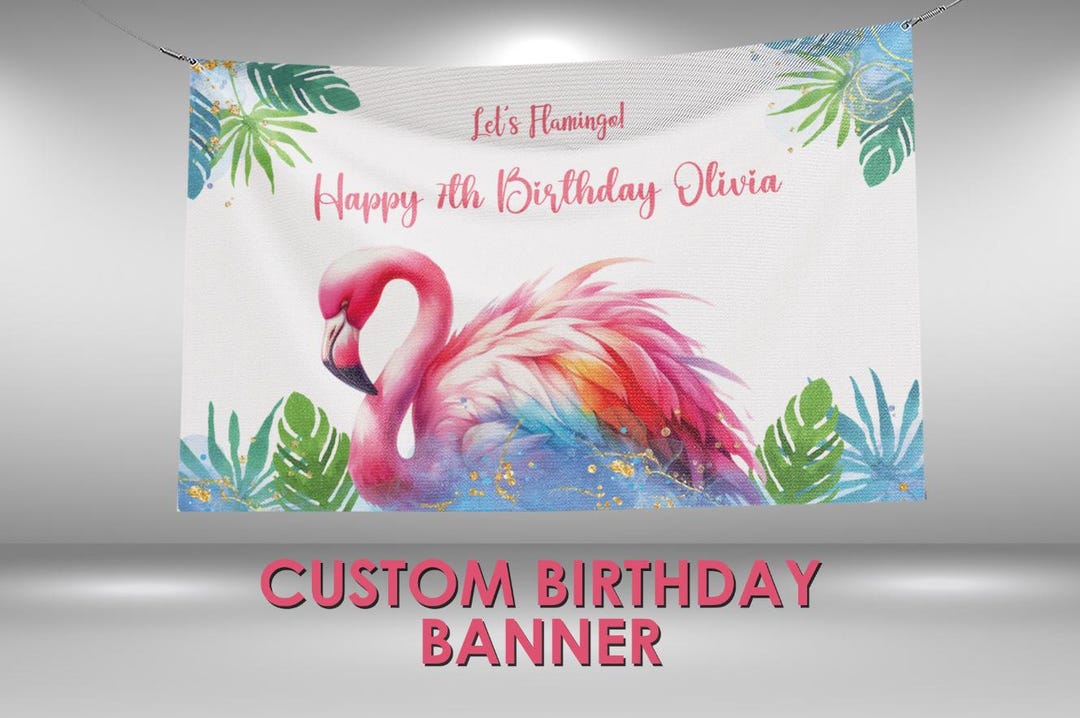 Flamingo Birthday Banner, Flamingo Party Decorations, Flamingo Birthday ...