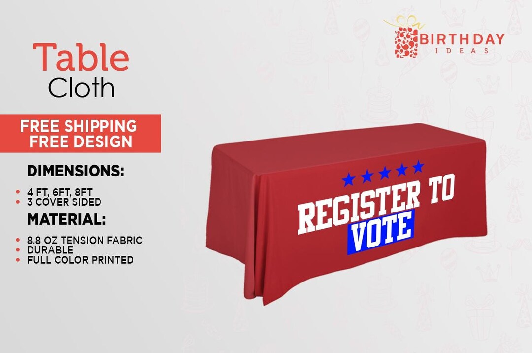 Election 2024 Custom Table Cloth, Presidential Event Tablecloth ...