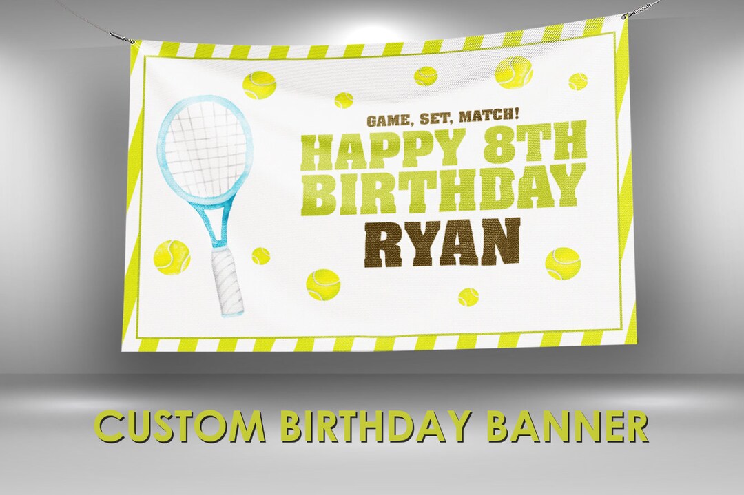 Tennis Birthday Banner, Tennis Party Decorations, Tennis Party Custom ...