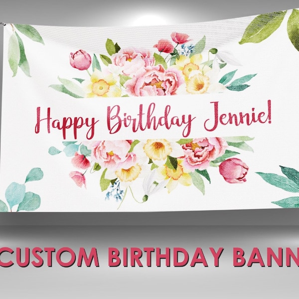 Banner With Flowers - Etsy