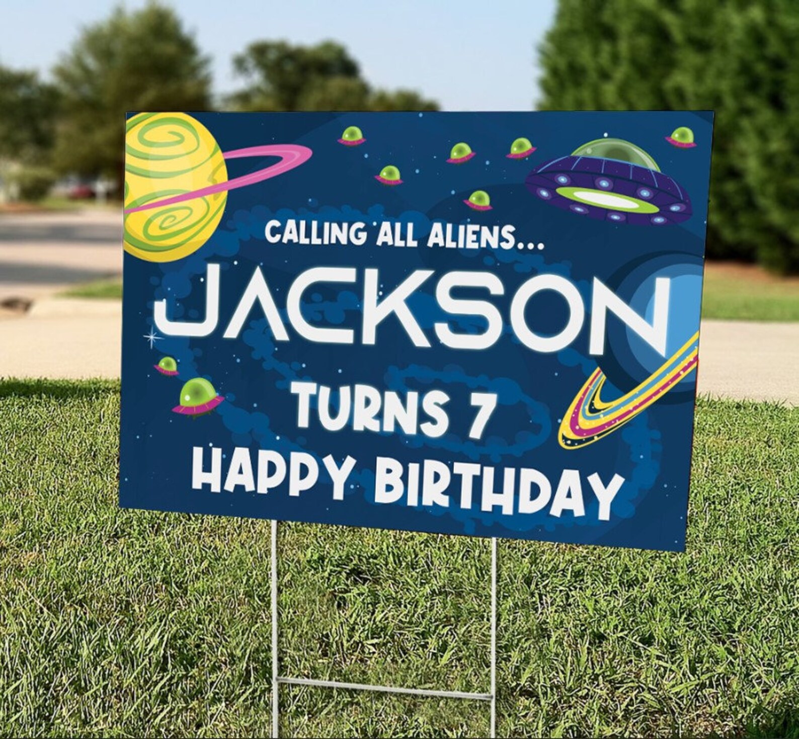 Alien Birthday Banner Alien Birthday Decorations Alien - Etsy