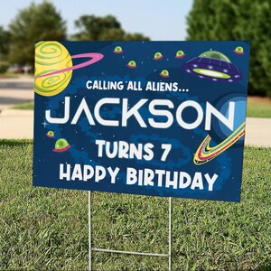 Alien Birthday Banner, Alien Birthday Decorations, Alien Banner ...