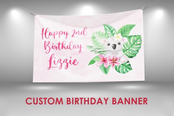 Koala Birthday Banner Koala Party Decor Custom Vinyl Banner - Etsy