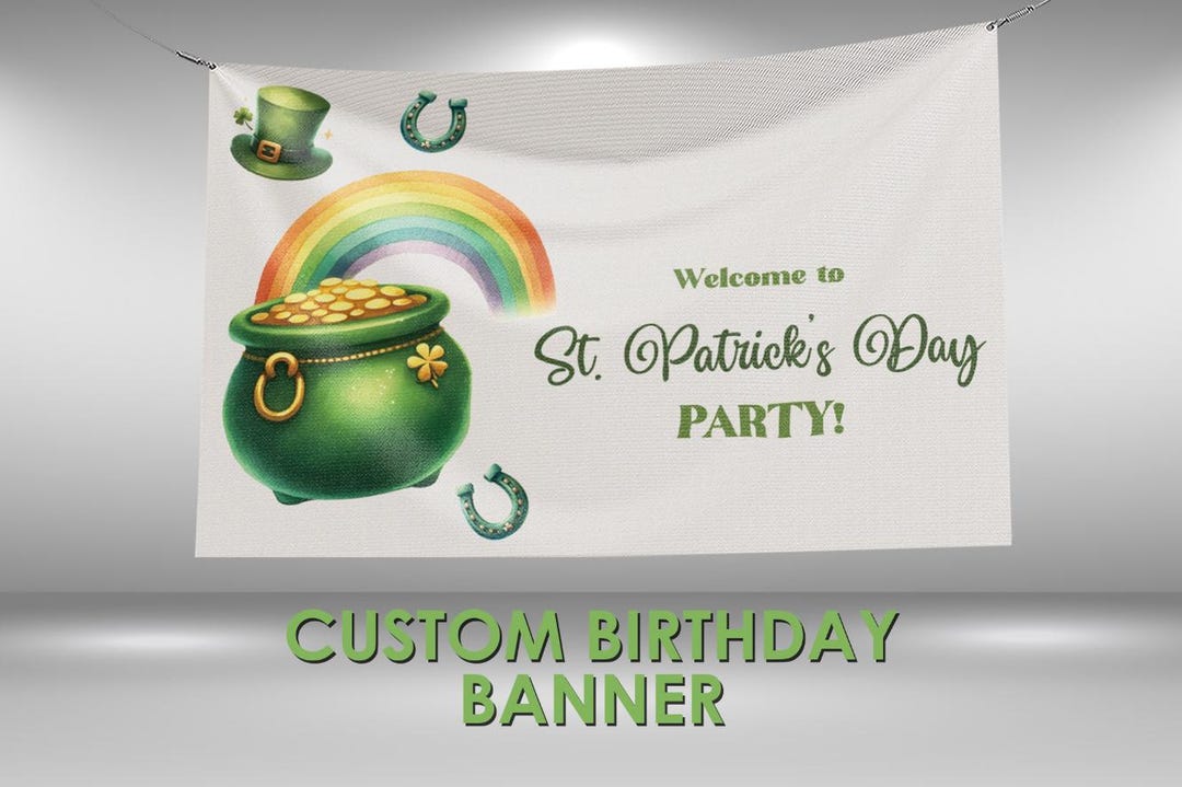 St. Patricks Day Banner, St. Patricks Day Party Custom Vinyl Banner, St ...
