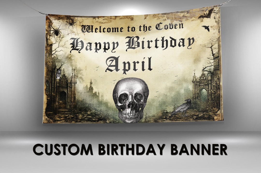 Gothic Birthday Banner, Gothic Party Decor, Vintage Gothic Party ...