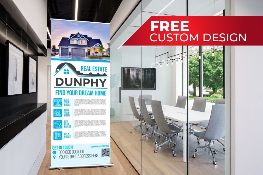 Real Estate Standing Banner, Retractable Banner, Real Estate Business ...