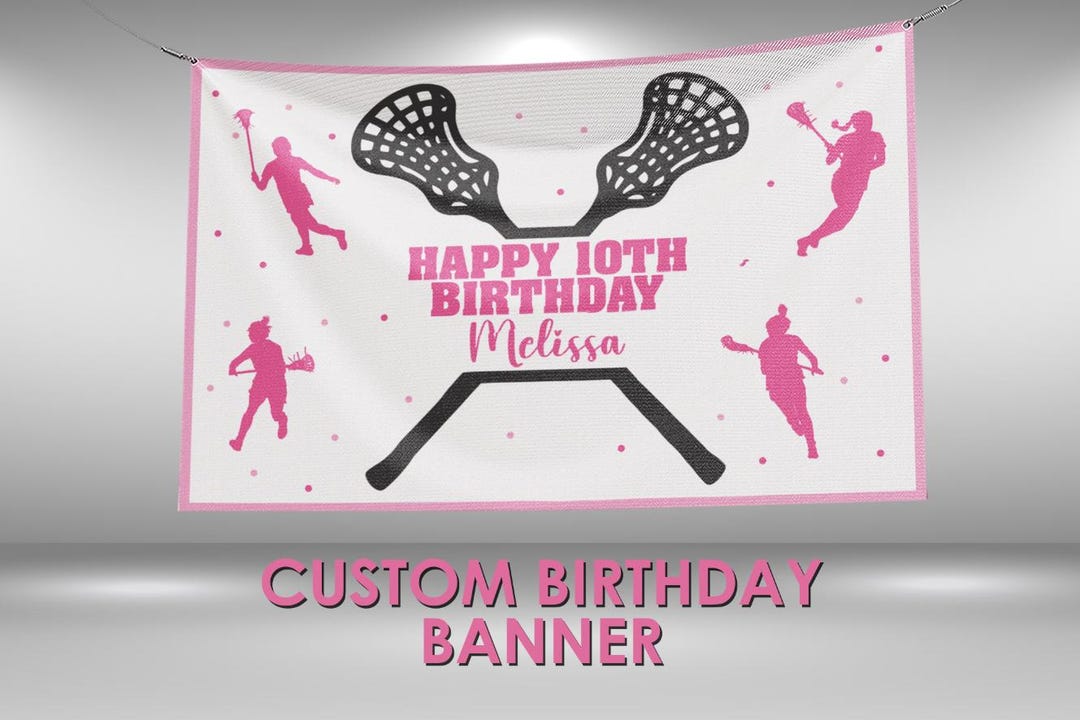 Lacrosse Birthday Banner, Lacrosse Party Decorations Vinyl Banner ...