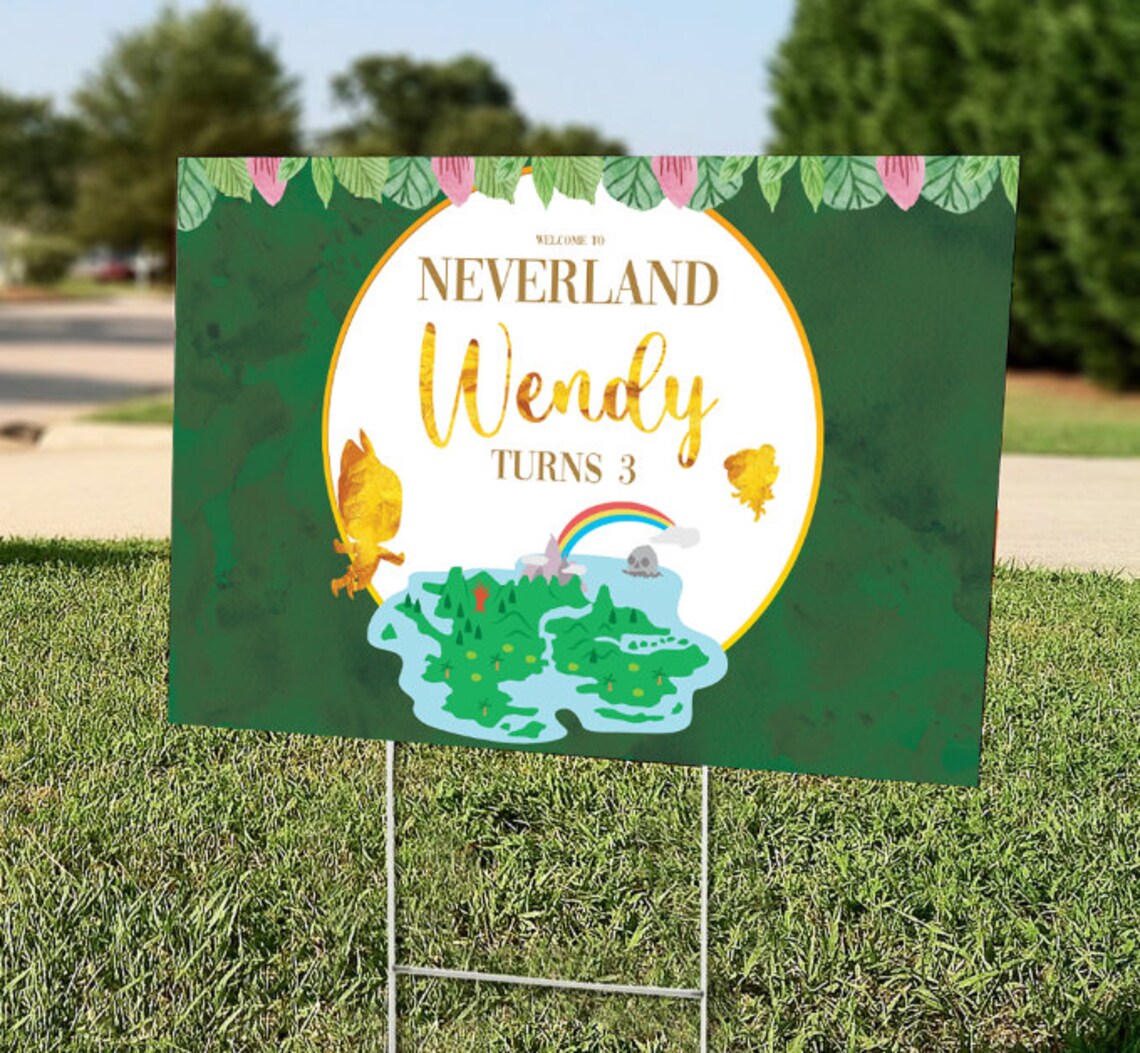 Neverland Birthday Banner Neverland Party Decor Custom Vinyl - Etsy