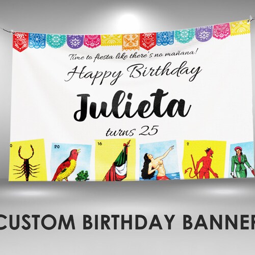 Loteria Birthday Banner Loteria Party Decor Custom Vinyl - Etsy