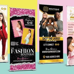 Retractable Banner Boutique Sign, Fashion Cloth Banner, Custom Business ...