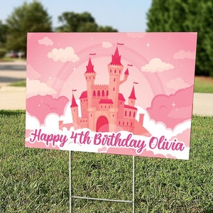 Castle Birthday Banner, Princess Party Decor, Custom Vinyl Banner ...