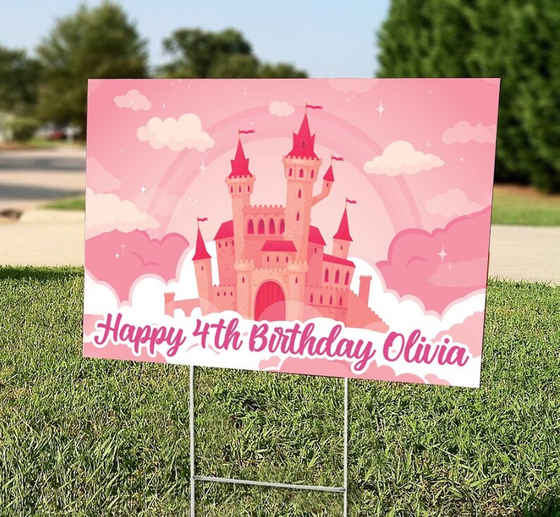 Castle Birthday Banner, Princess Party Decor, Custom Vinyl Banner ...