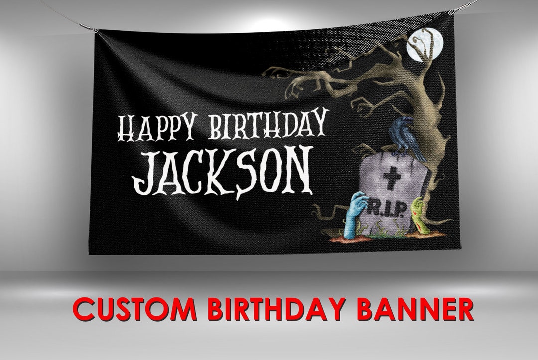 Zombie Apocalypse Birthday Banner, Halloween Banner, Zombie Party ...