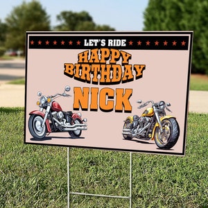 Motorcycle Birthday Banner, Motorcycle Party Banner, Motorcycle Decor ...