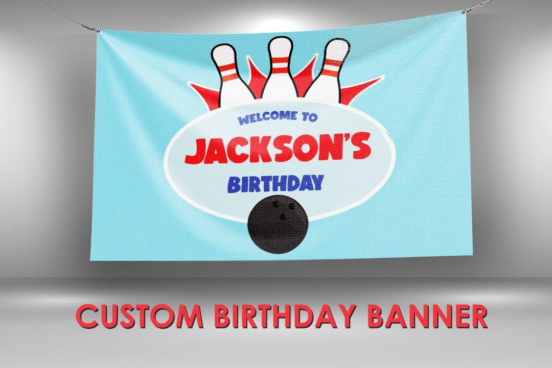 Bowling Birthday Banner, Strike up Some Fun Vinyl Banner, Bowling Party ...