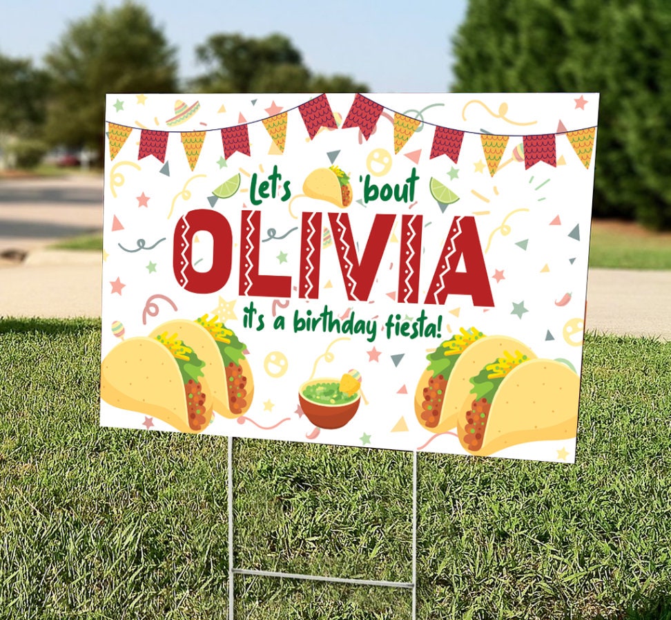 Taco Party Birthday Banner, Taco Birthday Custom Party Banners, Taco ...