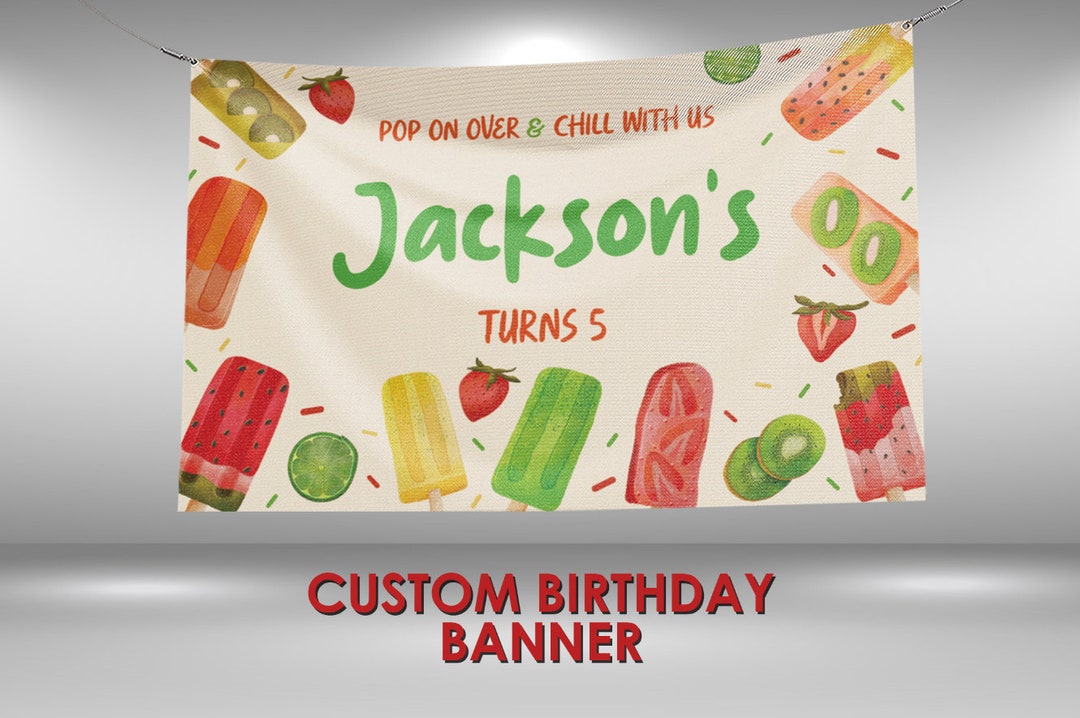 Popsicle Birthday Banner, Popsicle Birthday Decorations Party Banner ...
