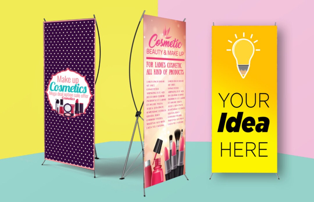 X Stand Banner, Banner Stand Design, Custom Design Pop up Shop Banner ...